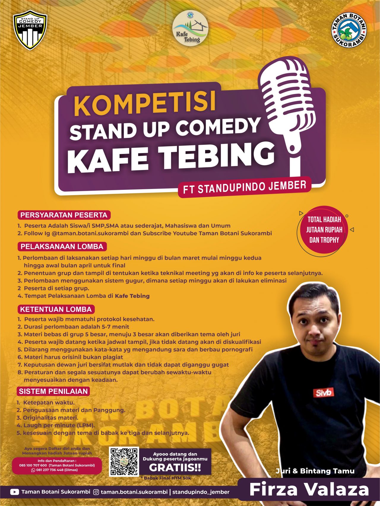 KOMPETISI STAND UP COMEDY KAFE TEBING | Taman Botani Sukorambi